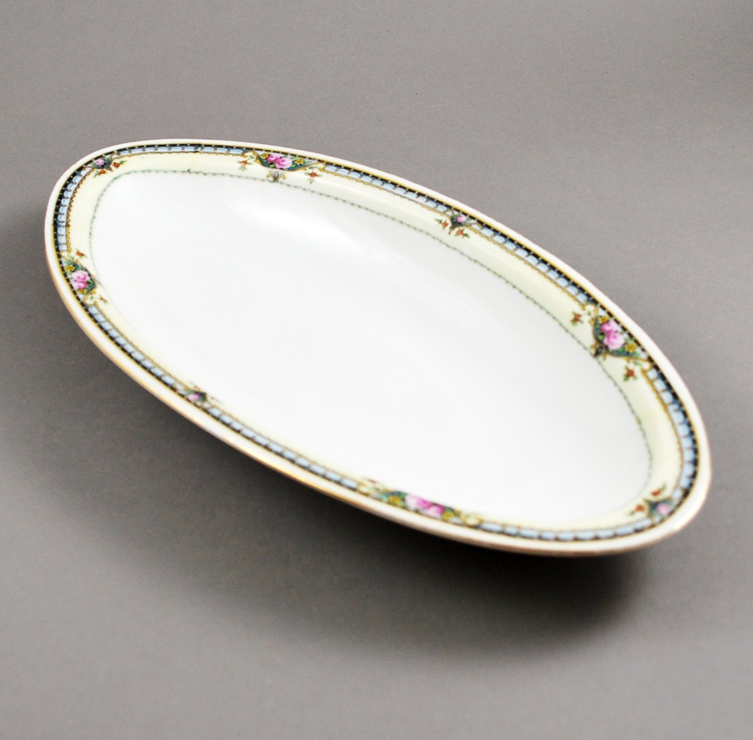 Epiag Aich Czechoslovakia Porcelain Relish Dish Warren Pattern w/ Pink ...