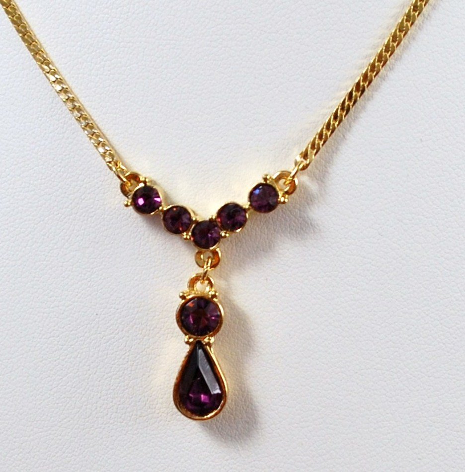 1991 Avon Jewelry Rialto Collection Amethyst Necklace