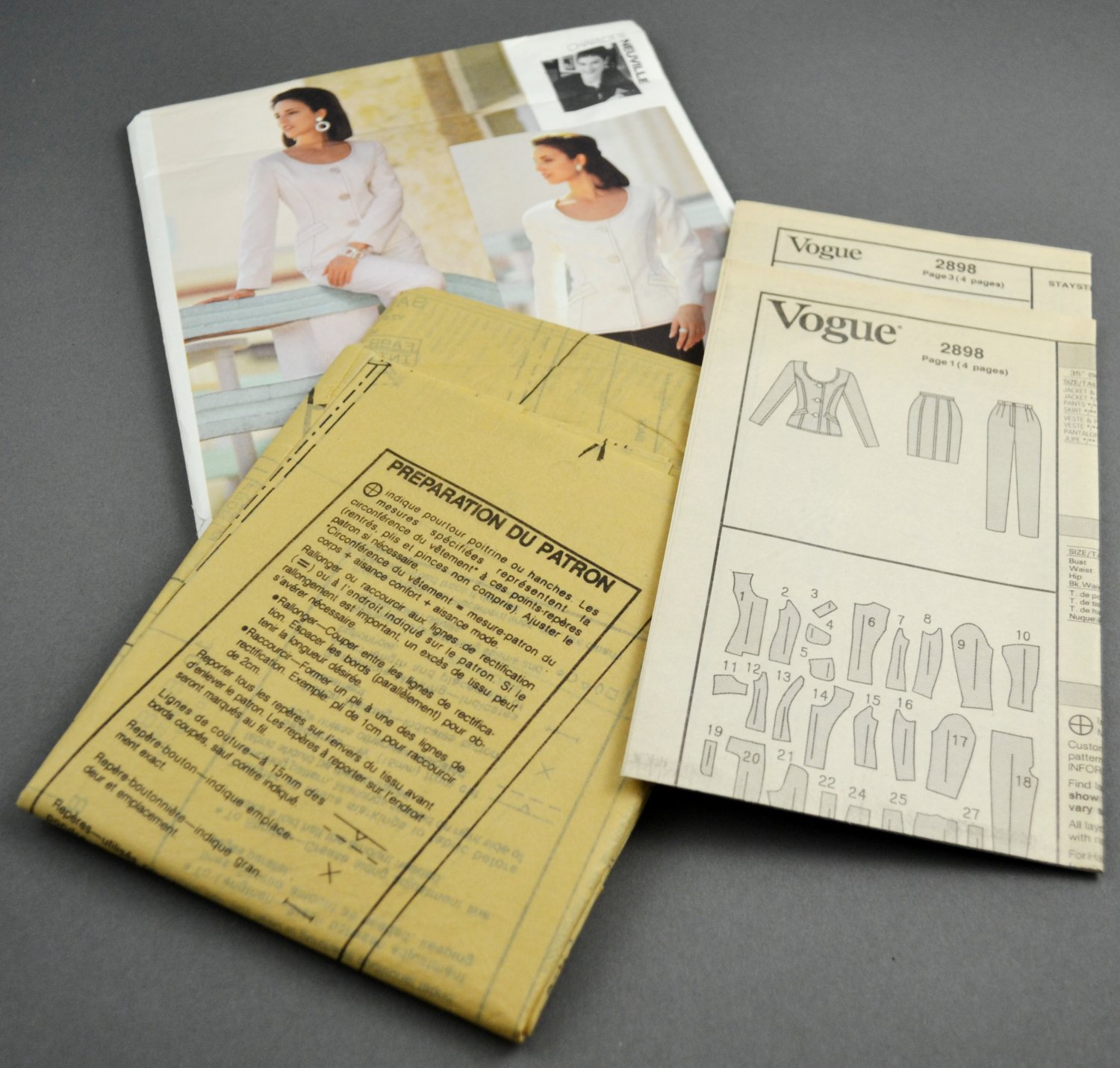 Vogue Attitudes 2898 Charlotte Neuville Jacket Pants & Skirt Misses ...