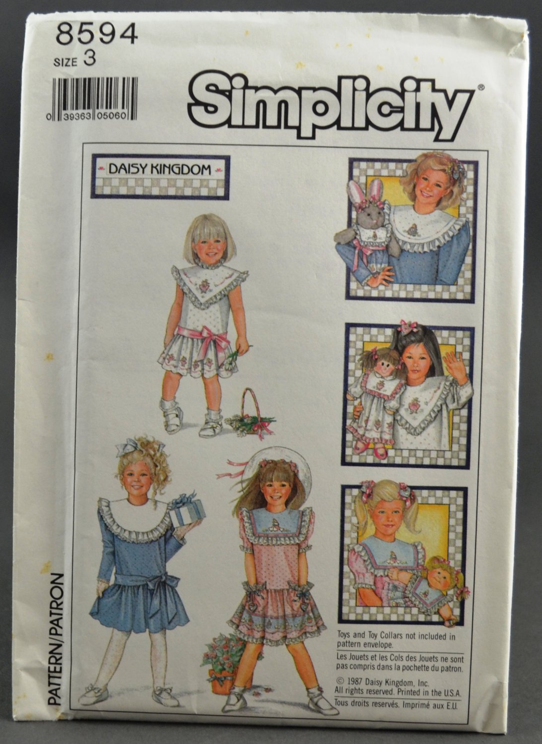 Simplicity 8594 Daisy Kingdom Sewing Pattern 1980s Girls' Dress Size 3
