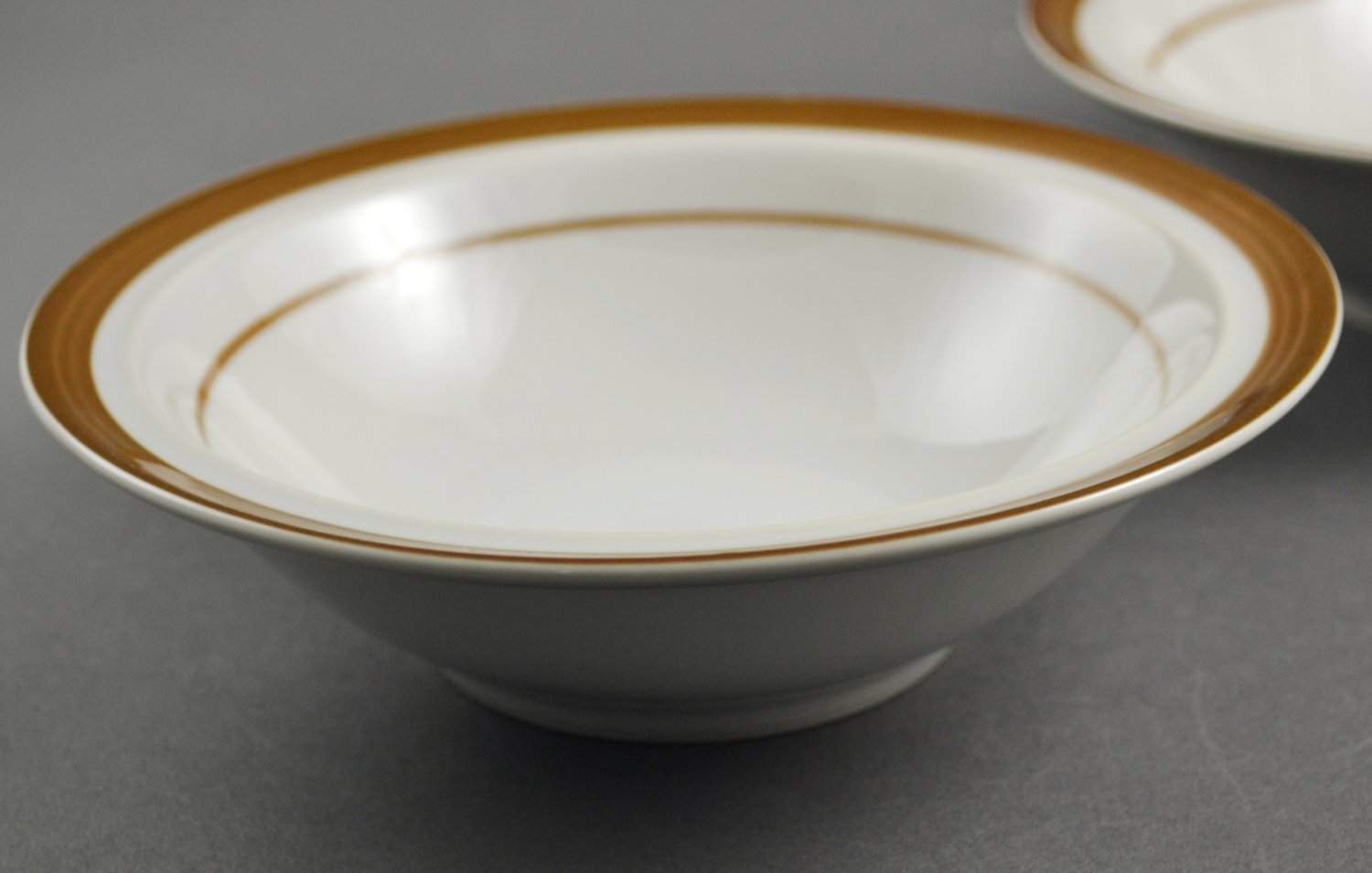 Set of 2 Sand Script AGI Japan Stoneware Cereal Bowls w/ Flat Rim