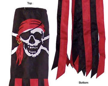 Calico Jack / Jolly Roger Pirate Windsock Black Flag Collection 40"