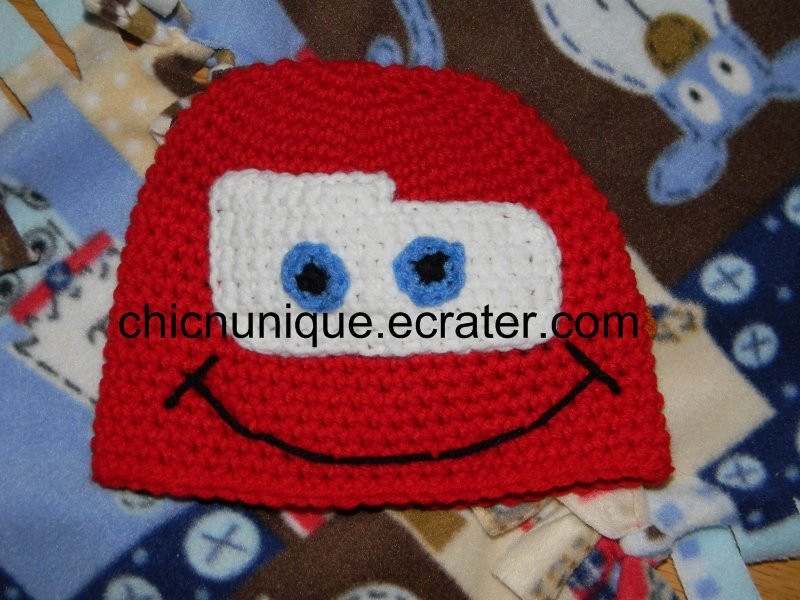 Disney Cars Lightning McQueen Crochet Hat *Any Size Available*