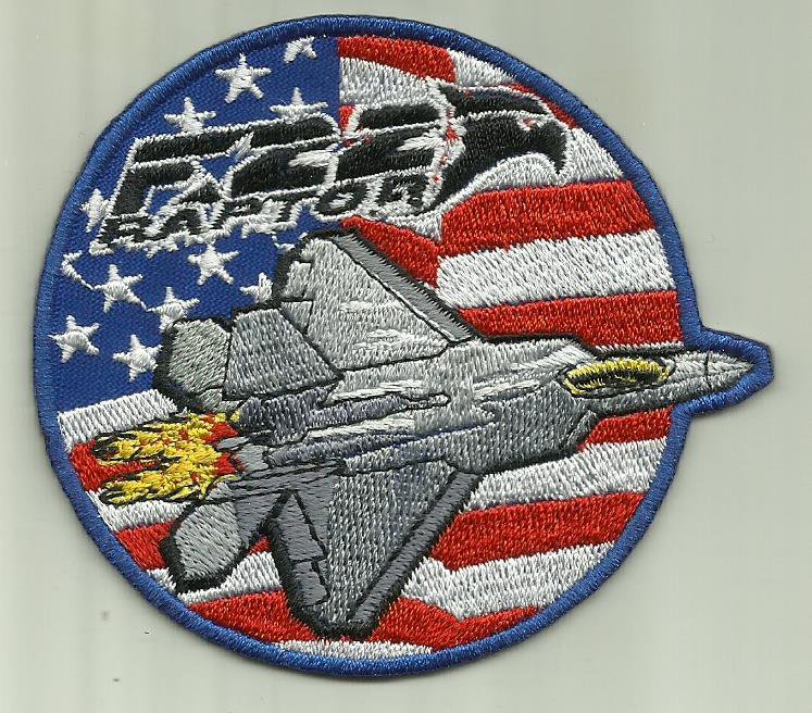 F-22 RAPTOR USAF PATCH STARS & STRIPES AIRCRAFT PILOT MISSILES AVIATION ...