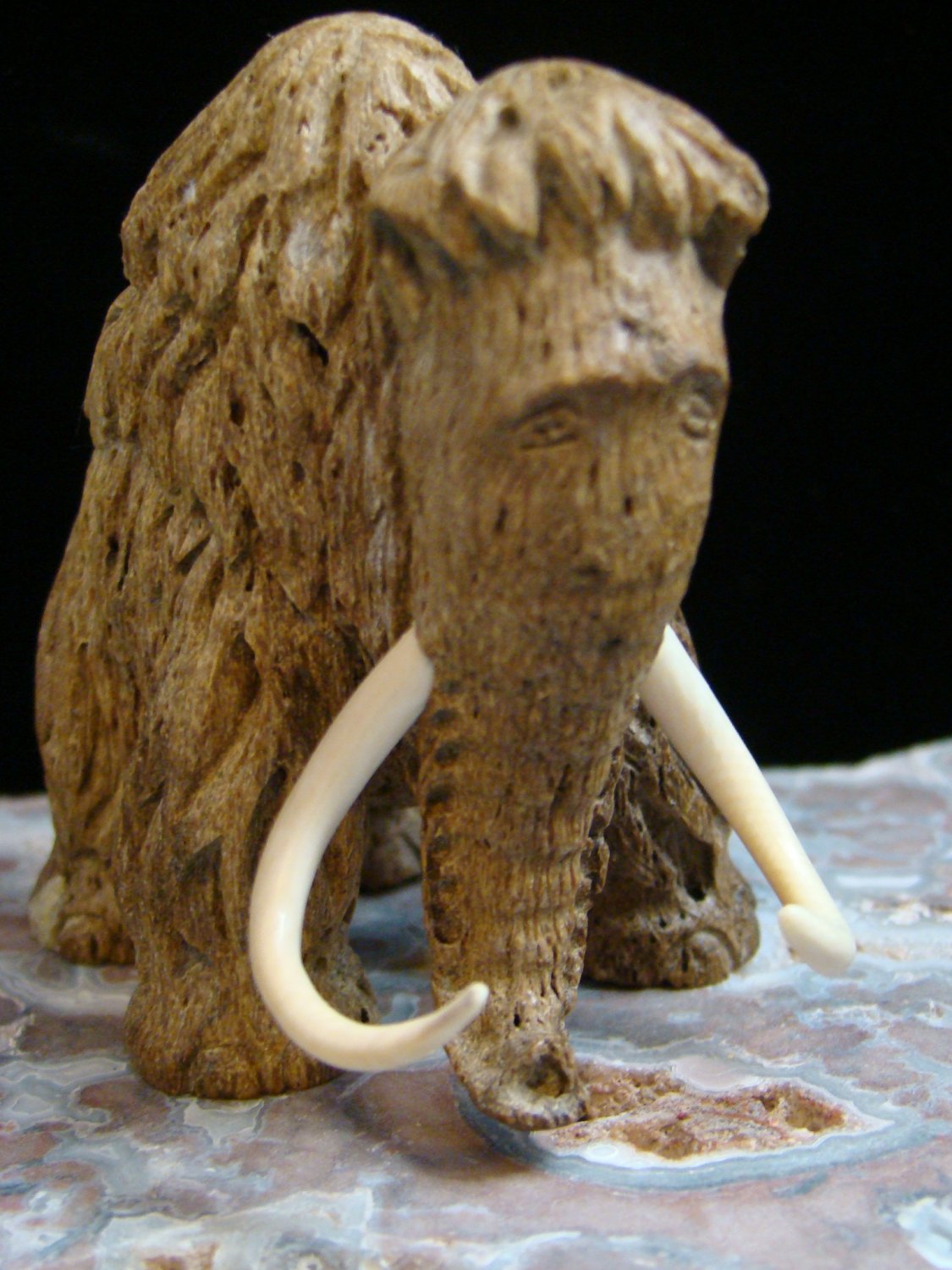 BABY MAMMOTH INUIT / ESKIMO CARVING - FOSSIL IVORY TUSK - ALASKA ICE ...