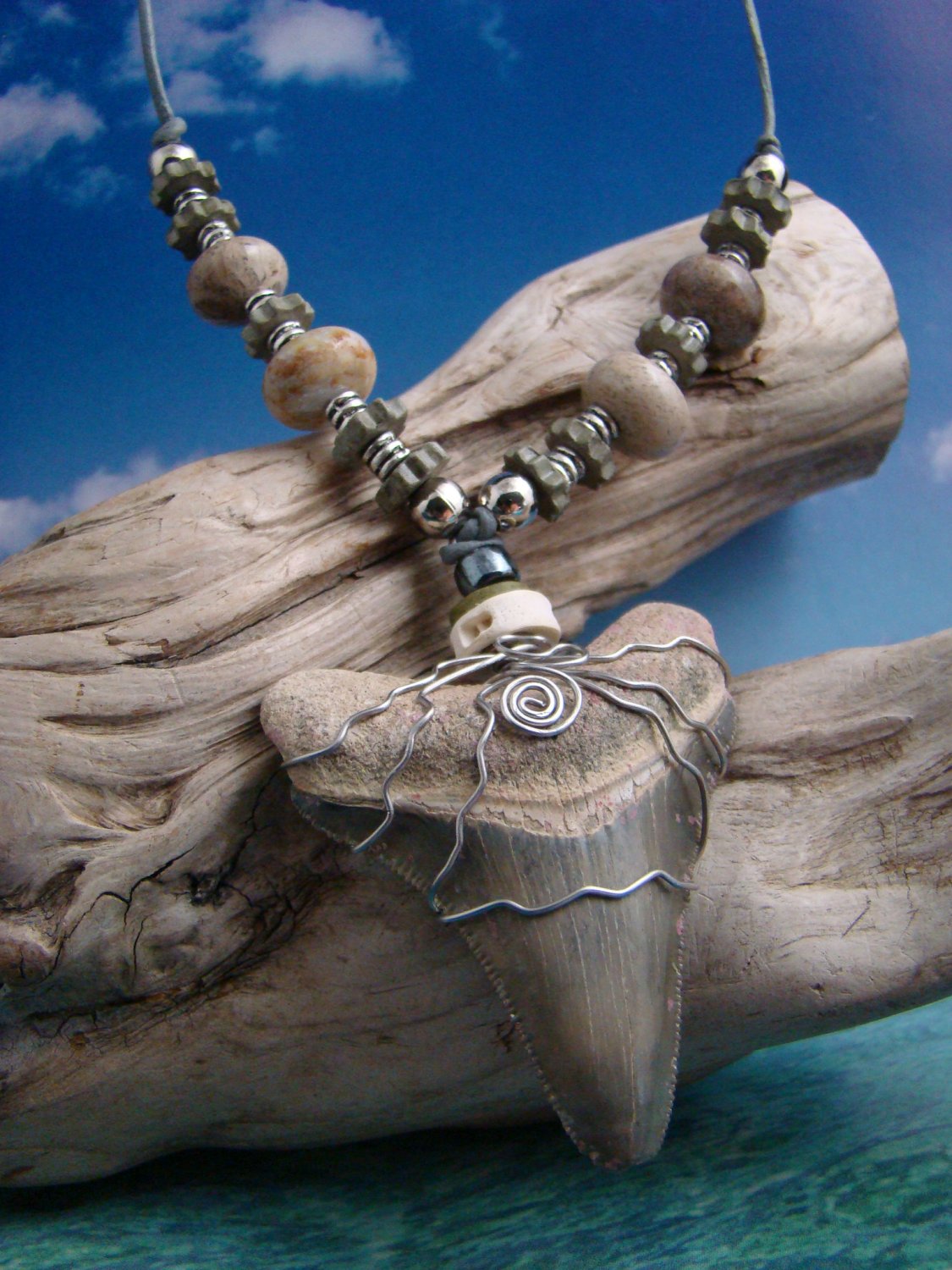 Bone Valley Florida, 2 1/4" Fossil Megalodon Shark Tooth Necklace ...